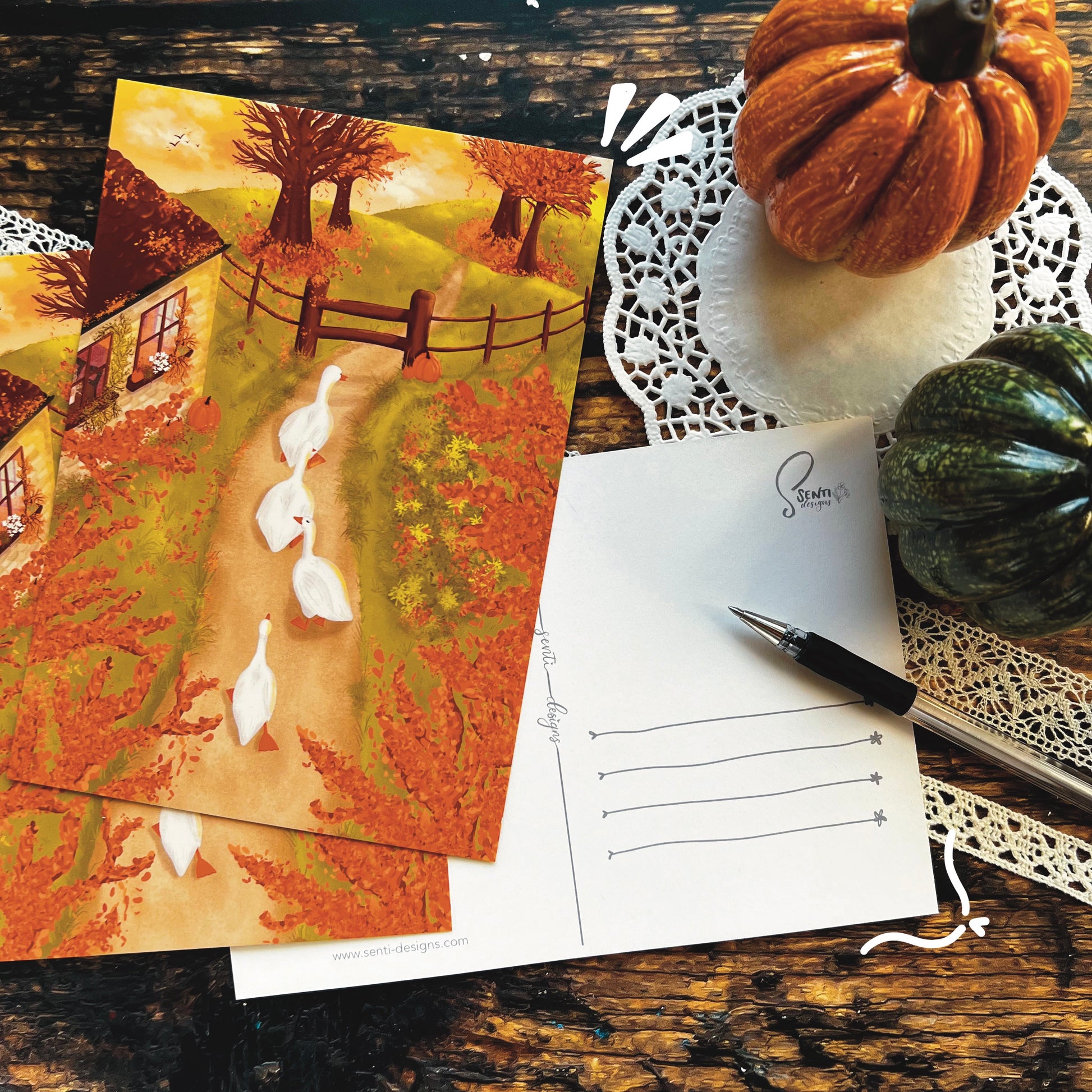 Postcard - Autumn Cottagecore – Senti Designs